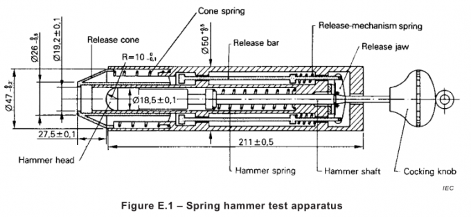 IEC 60068-2-75 Impact Testing Machine - 1J Spring Operated Impact Hammer