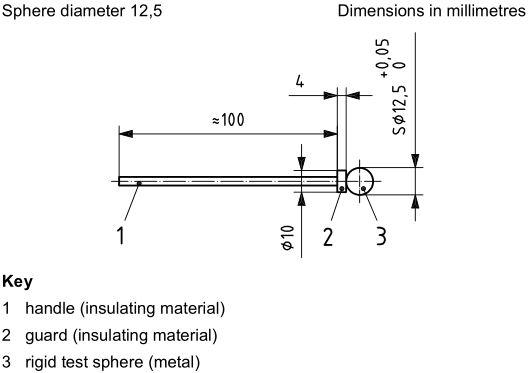 ISO 20653 Test Finger Probe Test Probe 2 - 12.5mm Steel Ball Tolerance ...