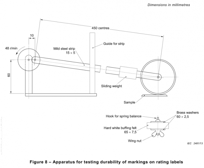 48rpm Label Marking Abrasion Test Machine - 20mm Test Stroke - IEC60730-1