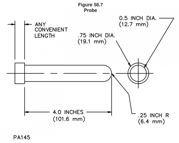 UL982 Test Finger Probe For Uninsulated Live Parts Film Coated Wire ...